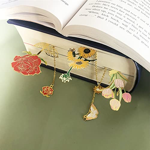 Metal Bookmarks,Bookmarks for Book Lovers Students Teachers Friends Cute Bookmark Teacher's Day Anniversary Christmas Birthday Graduation Valentine's Day Gifts (Sunflower)