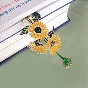 Metal Bookmarks,Bookmarks for Book Lovers Students Teachers Friends Cute Bookmark Teacher's Day Anniversary Christmas Birthday Graduation Valentine's Day Gifts (Sunflower)