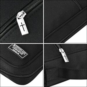 Bible Cover, Christ Garden Canvas Bible Case for Men Women Black 7.5x10x2.5 in, Fits Bibles Up to 6.4X 9.2x2 in