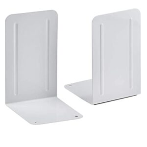 acrimet premium metal bookends (heavy duty) (white color) (1 pair)