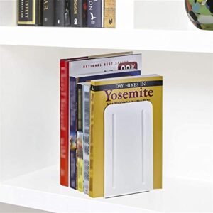 Acrimet Premium Metal Bookends (Heavy Duty) (White Color) (1 Pair)