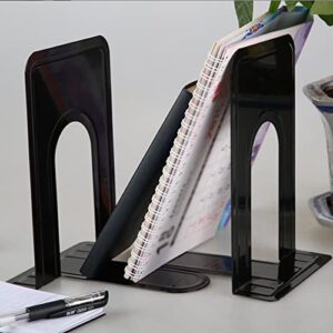 30 Pcs Metal Book Ends for Shelves, Heavy Duty Bookends for Office Home Kitchen Decorative, Nonskid Book Ends to Hold Heavy Books Black 6.5 x 5 x 5.7 in, 15 Pairs