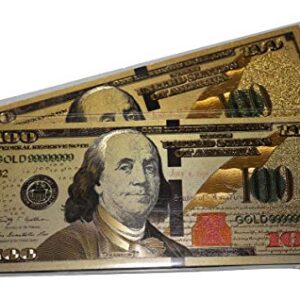 3 Premium Bookmarks for ,Gold $100 Bills - High Quality Thick Book-Mark to Promote Reading with One Hundred Dollar USA Bank Note Design - Great Prize for Classrooms, Book Clubs, Libraries (3 Pack)