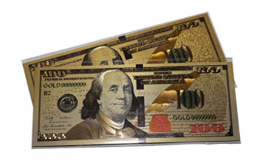 3 Premium Bookmarks for ,Gold $100 Bills - High Quality Thick Book-Mark to Promote Reading with One Hundred Dollar USA Bank Note Design - Great Prize for Classrooms, Book Clubs, Libraries (3 Pack)