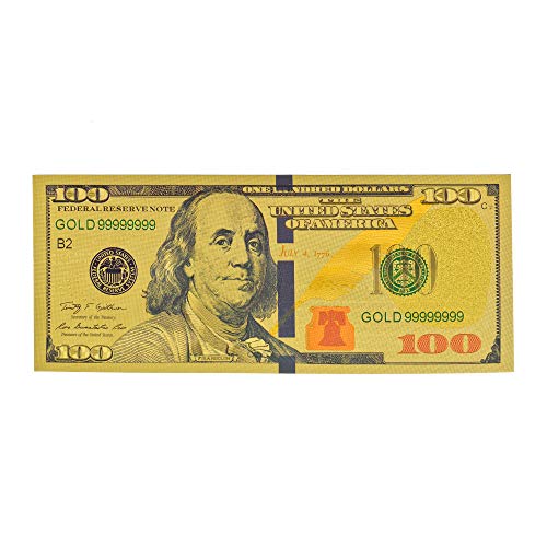 3 Premium Bookmarks for ,Gold $100 Bills - High Quality Thick Book-Mark to Promote Reading with One Hundred Dollar USA Bank Note Design - Great Prize for Classrooms, Book Clubs, Libraries (3 Pack)