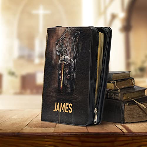 Jesuspirit Bible Cover for Men - Large & XLarge Size Personalized Leather Bible Case for Men - Bible Case for Christian, Father's Day Inspirational Scripture Gifts