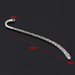 BWWNBY 20Pcs Alloy Bookmark Hook Tibetan Special Metal DIY Bookmark Hook Retro Silver Metal Bookmark Bookmark Metal Carving Hook Antique Tibetan Silver Bookmark