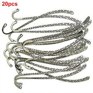 BWWNBY 20Pcs Alloy Bookmark Hook Tibetan Special Metal DIY Bookmark Hook Retro Silver Metal Bookmark Bookmark Metal Carving Hook Antique Tibetan Silver Bookmark