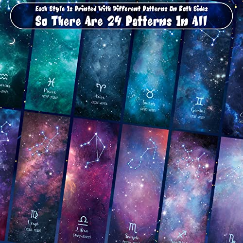 12 Pcs Personalised Space Starry Night Bookmarks, Bulk Book Marks for Women/Men, Unique Zodiac Constellaion Bookmark for Book Lovers, Cool Book Mark for Adults,Kids,Teachers,Students,Reading Present