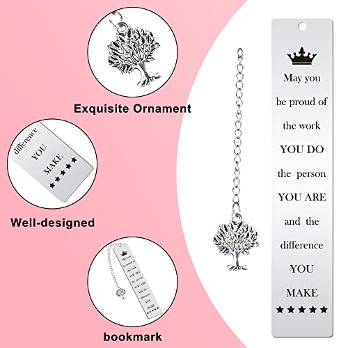 Quimoy Bookmark,Cute Metal Bookmarks for Women with Chain,Book Marks for Book Lovers Teachers Students Summer Back to School New Year Retirement Birthday Gifts Christmas Stocking Stuffers