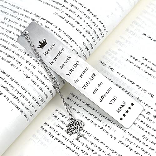 Quimoy Bookmark,Cute Metal Bookmarks for Women with Chain,Book Marks for Book Lovers Teachers Students Summer Back to School New Year Retirement Birthday Gifts Christmas Stocking Stuffers