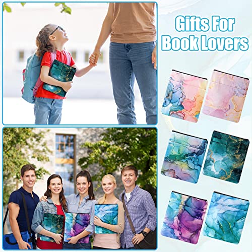 6 Pcs Book Protector Hardcover Pouch Sleeves with Zipper Book Cover for Book Lovers Washable Fabric Book Protector Pouch for Paperbacks Book Lovers Gifts, Medium 11 x 8.7 Inch(Quicksand with Glitter)