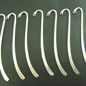 Housweety 15 Pcs Silver Plated Bookmark with Loop 86mm