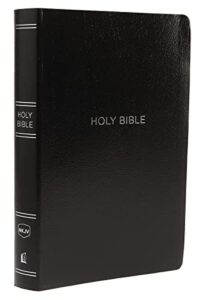 nkjv holy bible, giant print center-column reference bible, black leather-look, thumb indexed, 72,000+ cross references, red letter, comfort print: new king james version