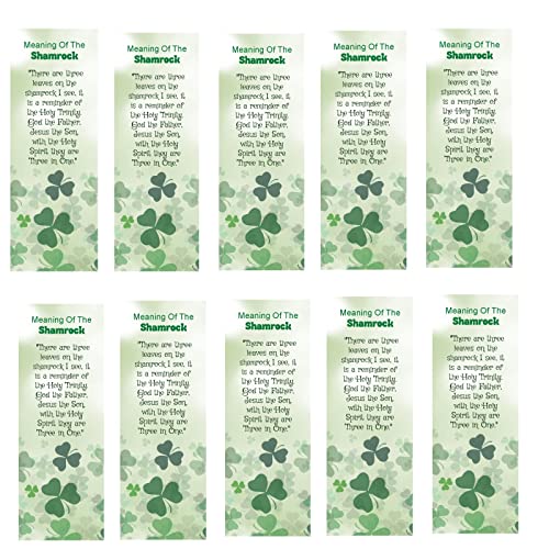 Meaning of The Shamrock - St Patrick's Day - Irish Bulk Religious Christian Bookmarks - Holy Trinity (100 Count)