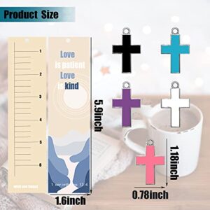 20 Styles Bible Verses Bookmarks with Cross Pendants Christian Inspirational Book Marker Religious Gifts for Women Man Church Supplies Giveaways for Reading Present Party Favors