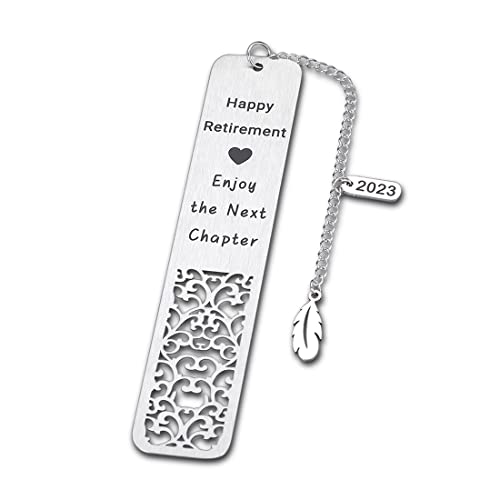 2023 Happy Retirement Bookmark Gifts for Women Men Thank You Gifts for Coworker Employee Boss Leader Reader Friends Retired Teacher Nurse Christmas Going Away Leaving Gift Enjoy The Next Chapter