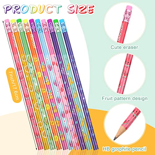 Gueevin 60 Pcs Scented Pencils and Scented Bookmarks for Kids Bulk Set Fun Pencils Cool Fruit Food Theme Scratch and Sniff Bookmarks for Students Girls Boys School Classroom Reward Birthday Supplies