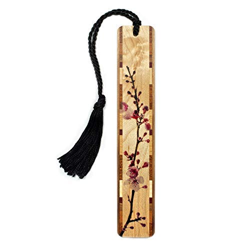 Cherry Blossom Handmade Wooden Bookmark - Made in USA - Also Available Personalized