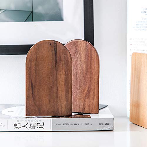 Book End Wood BookEnds Heavy Duty Book Stand (Walnut Wooden)