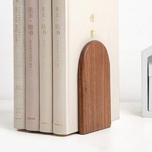 Book End Wood BookEnds Heavy Duty Book Stand (Walnut Wooden)