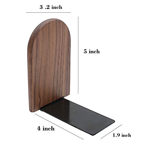 Book End Wood BookEnds Heavy Duty Book Stand (Walnut Wooden)