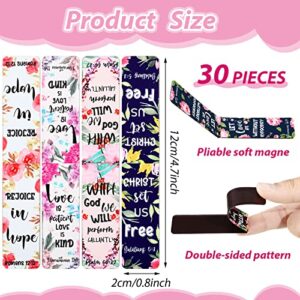 30 Pieces Bible Verses Magnetic Bookmarks with Full Scripture Flower Page Clips Presents for Women Christian Magnetic Book Markers Religious Christmas Gifts Students Teachers Book Lovers