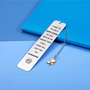 Inspirational Bookmark Spiritual Sunflower Gifts for Women Birthday Chriatmas Stocking Stuffers Graduation Gifts for Teen Girls Boys Daughter Son Best Friends BFF Back to School Coming of Age Gifts