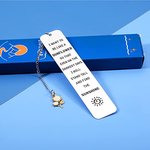 Inspirational Bookmark Spiritual Sunflower Gifts for Women Birthday Chriatmas Stocking Stuffers Graduation Gifts for Teen Girls Boys Daughter Son Best Friends BFF Back to School Coming of Age Gifts