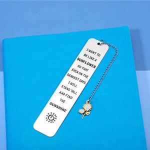 Inspirational Bookmark Spiritual Sunflower Gifts for Women Birthday Chriatmas Stocking Stuffers Graduation Gifts for Teen Girls Boys Daughter Son Best Friends BFF Back to School Coming of Age Gifts