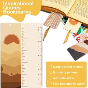 60 Pieces Abstract Boho Bookmarks Minimalist Line Bookmarks Women Minimalist Geometric Sun Double Sided Bookmark Minimalist Landscape Page Markers Book Markers Botanical Plant Bookmarks for Students