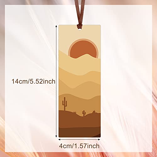 60 Pieces Abstract Boho Bookmarks Minimalist Line Bookmarks Women Minimalist Geometric Sun Double Sided Bookmark Minimalist Landscape Page Markers Book Markers Botanical Plant Bookmarks for Students