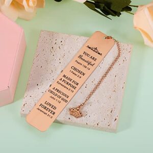 Inspirational Christian Bookmark Gift for Women Her Birthday Valentine's Day Gift Christian Religious Church Bulk Gift Bible Verse Bookmark for Book Lovers Friends You are Beautiful Quote Psalm 139:14