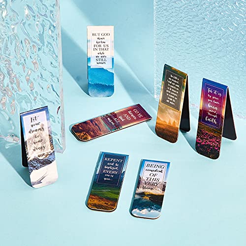 Magnetic Christian Bookmarks Bible Verse Bookmarks 12 Pieces Bible Verse Bookmarks Cards for Women Scripture Bookmarks Magnetic Bible Verse Markers Inspirational Quotes Bookmarks Book Markers for Men