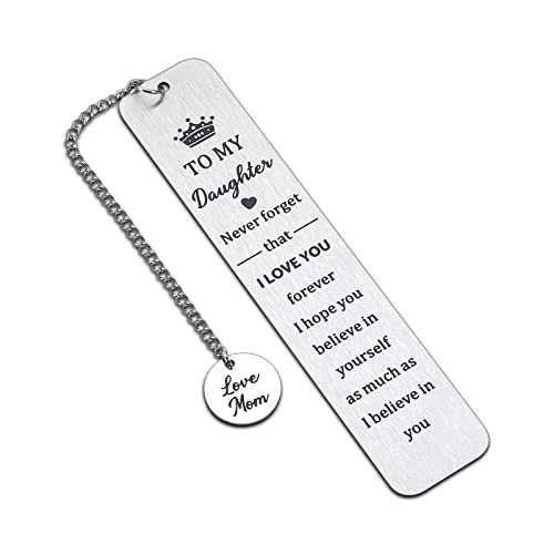 Daughter Inspirational Gifts Bookmark to Daughter Christmas Gift for Women Her 16th 18th 21st Birthday Gift for Teen Girls from Mom Stepmom to My Daughter I Love You Valentines Gift Graduation Gifts