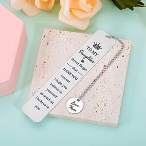 Daughter Inspirational Gifts Bookmark to Daughter Christmas Gift for Women Her 16th 18th 21st Birthday Gift for Teen Girls from Mom Stepmom to My Daughter I Love You Valentines Gift Graduation Gifts