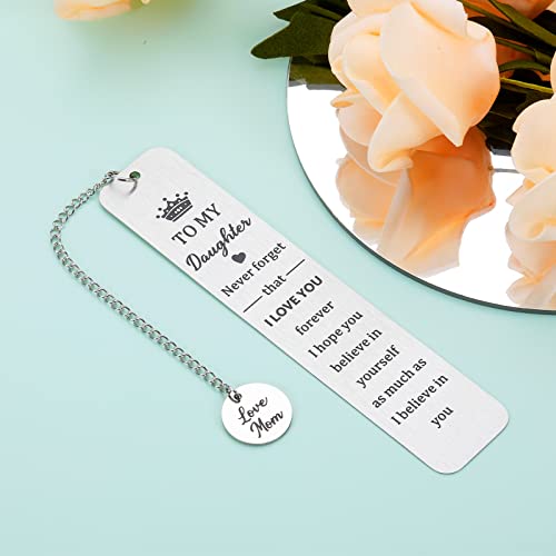 Daughter Inspirational Gifts Bookmark to Daughter Christmas Gift for Women Her 16th 18th 21st Birthday Gift for Teen Girls from Mom Stepmom to My Daughter I Love You Valentines Gift Graduation Gifts