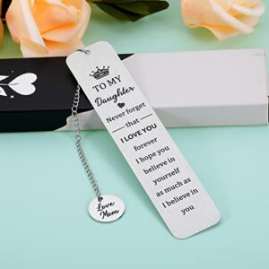 Daughter Inspirational Gifts Bookmark to Daughter Christmas Gift for Women Her 16th 18th 21st Birthday Gift for Teen Girls from Mom Stepmom to My Daughter I Love You Valentines Gift Graduation Gifts