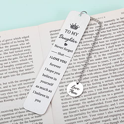 Daughter Inspirational Gifts Bookmark to Daughter Christmas Gift for Women Her 16th 18th 21st Birthday Gift for Teen Girls from Mom Stepmom to My Daughter I Love You Valentines Gift Graduation Gifts