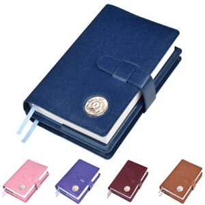 double aa big book cover & 12 steps & 12 traditions | medallion holder | by galileo | perfect gift | alcoholics anonymous (plain/coin pocket/navy blue)