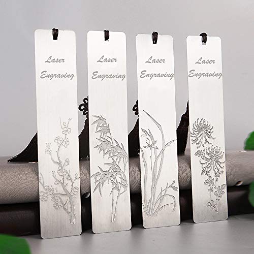 Tueascallk 4 Pcs Freely Createable Silver Metal Tassel Bookmarks - As The Best Gift