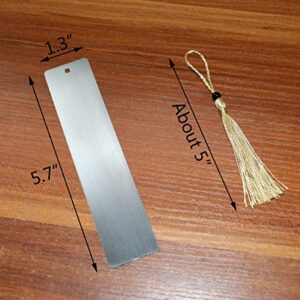 Tueascallk 4 Pcs Freely Createable Silver Metal Tassel Bookmarks - As The Best Gift