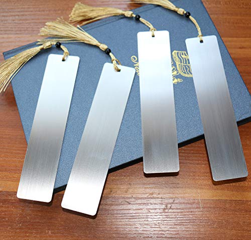 Tueascallk 4 Pcs Freely Createable Silver Metal Tassel Bookmarks - As The Best Gift