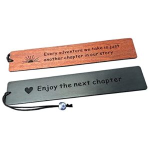 enjoy the next chapter, engraved inspirational bookmarks, graduation promotion coworker leaving retirement gift for men women 2023, inspirational gift for book lover