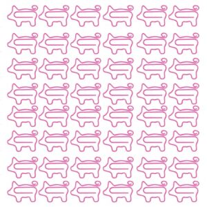 raynag 50 pieces cute pig shaped small paper clips bookmark clips for office school home ,pink