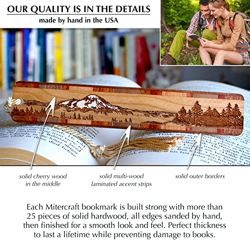 Mountain Wilderness Nature Scene Engraved Handmade Wooden Bookmark - Also Available with Personalization - Made in USA