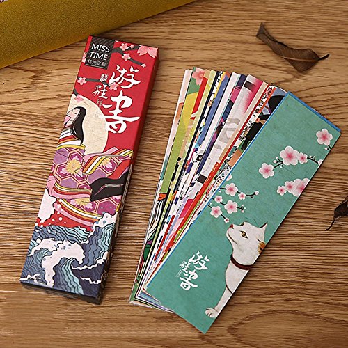 Loghot Colorful Japanese Style Paper Bookmark for Women Men Girls Boys Kids Teens