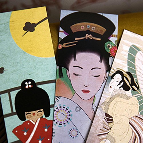 Loghot Colorful Japanese Style Paper Bookmark for Women Men Girls Boys Kids Teens