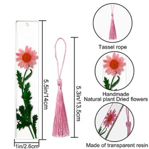 Pressed Flower Bookmark Resin Floral | Handmade | with Dried Flowers | Artsy (Pink Daisies)