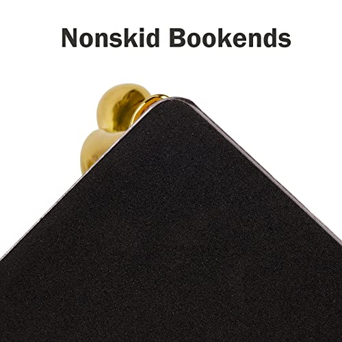 Gold Bookends Decorative,Cute Man Book End,Metal Book Ends for Book Shelves,Nonskid Bookends,Heavy Duty Zinc Alloy Bookend to Hold Heavy Books,Book Support, Book Stopper, Home Office Decor for Men